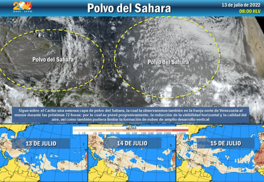 Polvo del Sahara se mantendrá en Venezuela durante las próximas 72 horas