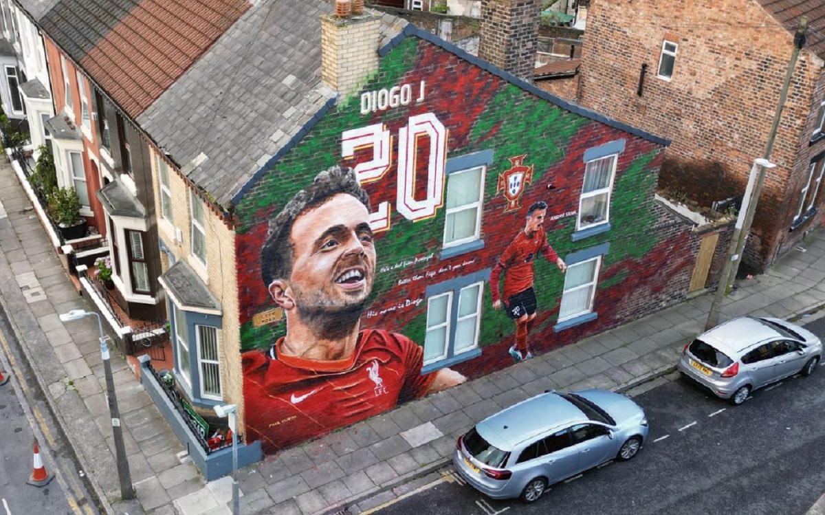 Diogo Jota es homenajeado con un mural en Liverpool