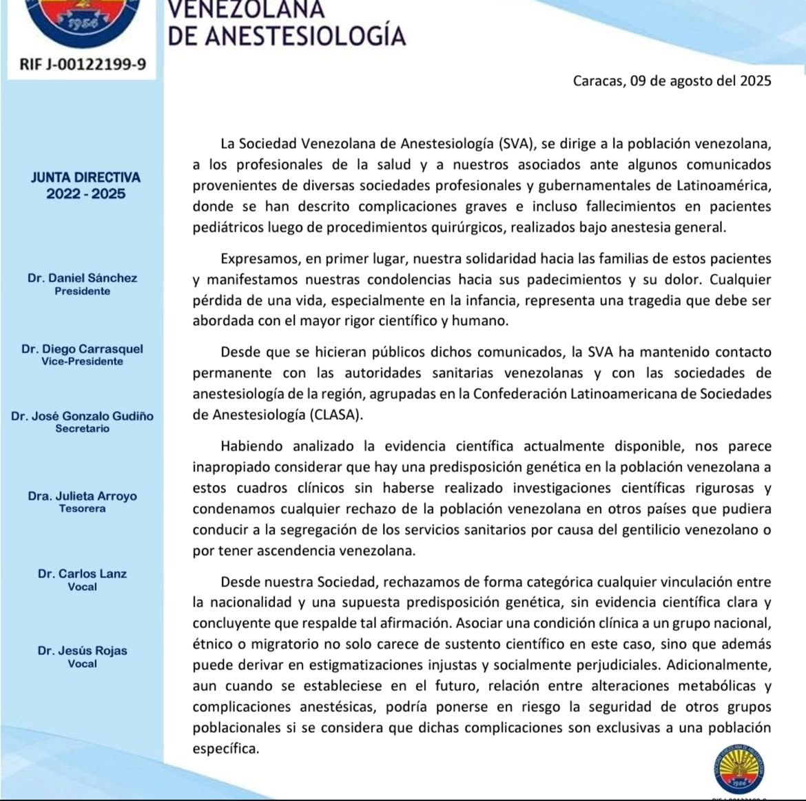 SVA pide esclarecer muertes de cinco niños venezolanos en Chile